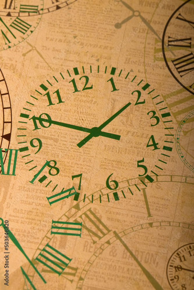Vintage Time Illustration clock Wallpaper Background. Time Management ...