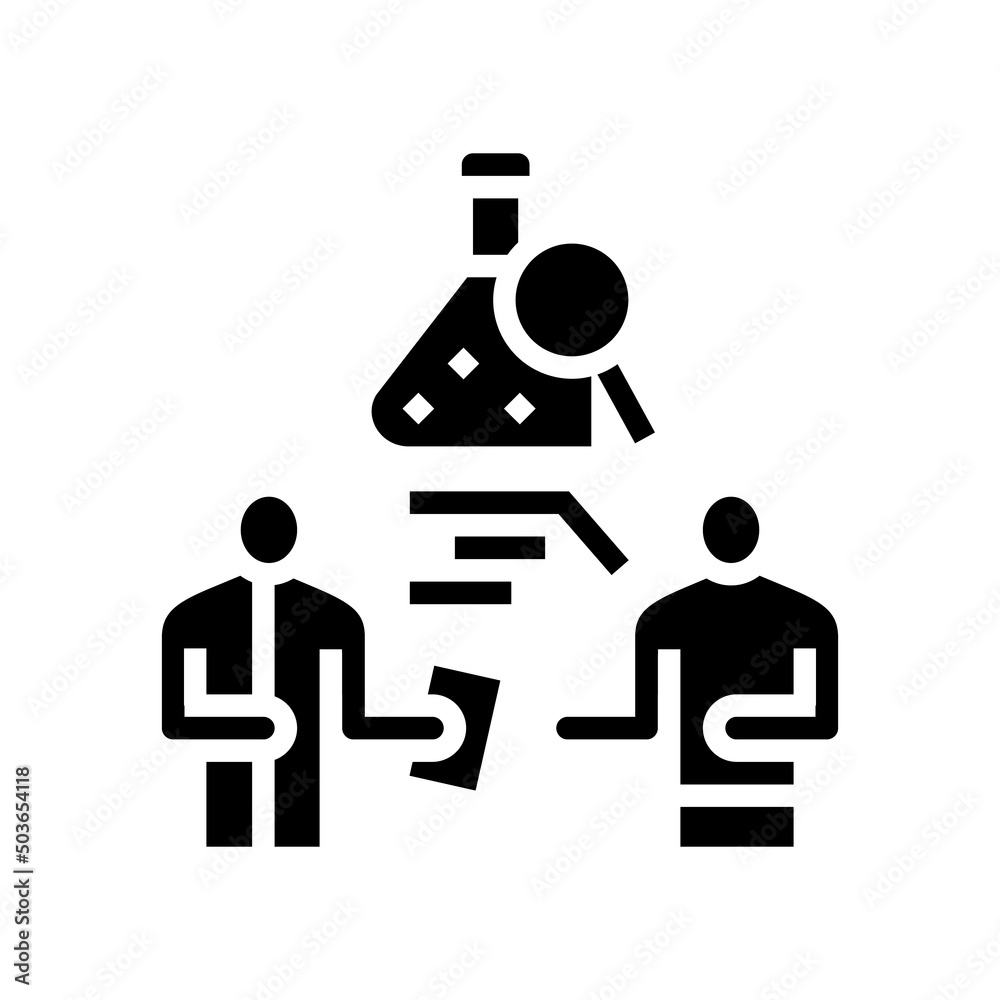 medical review officer examination mro glyph icon vector. medical ...