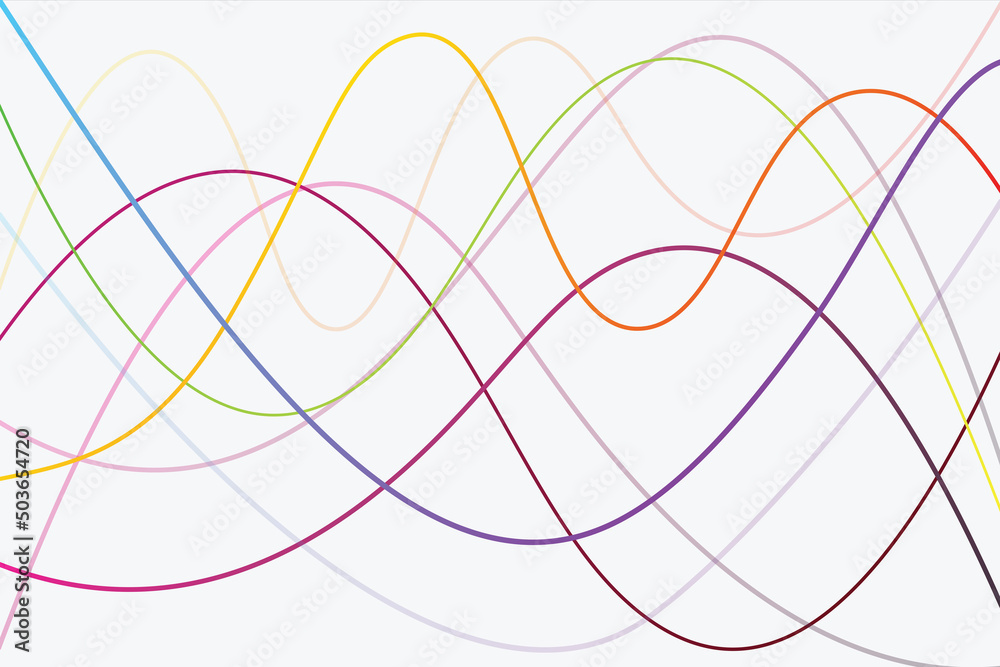 colorful squiggly lines neat background. wavy lines fun design Stock ...