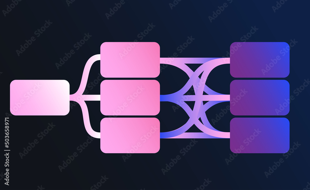 Vector illustration of the representation of a neural network Stock ...