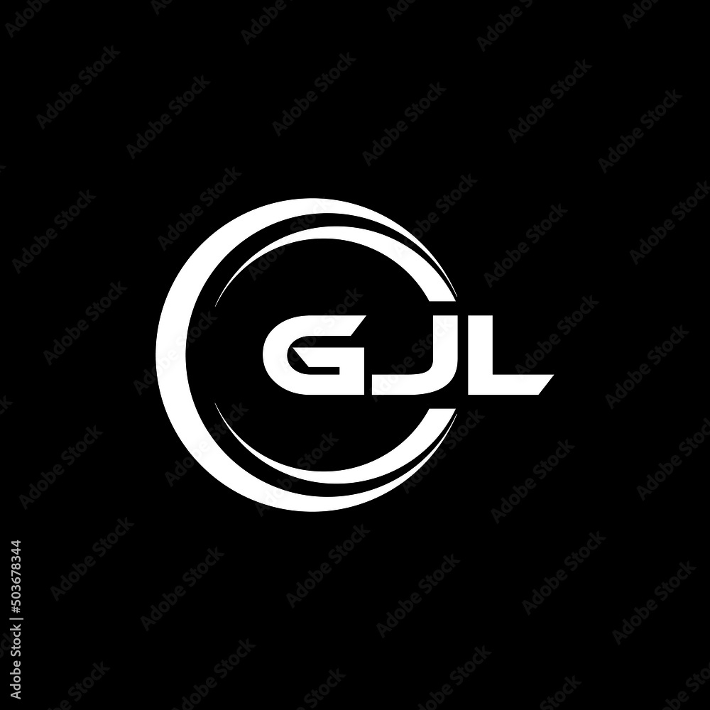 GJL letter logo design with black background in illustrator, vector ...
