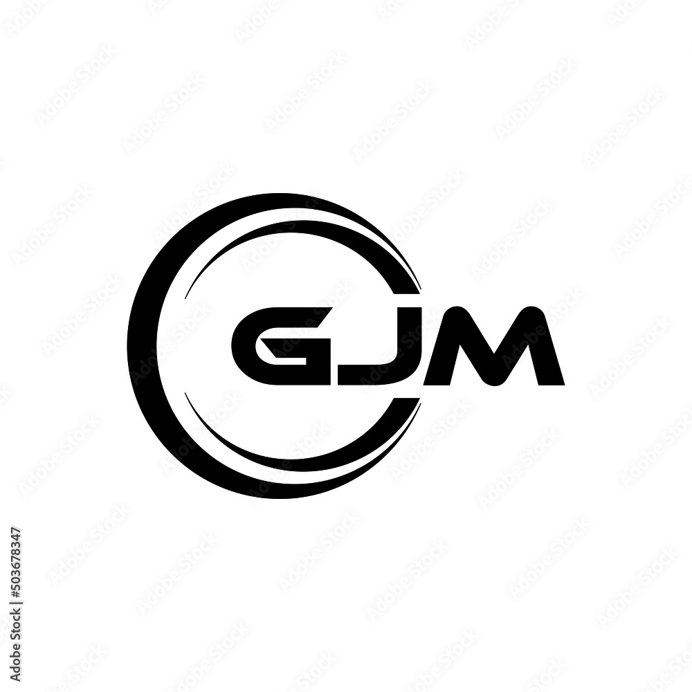 GJM letter logo design with white background in illustrator, vector ...