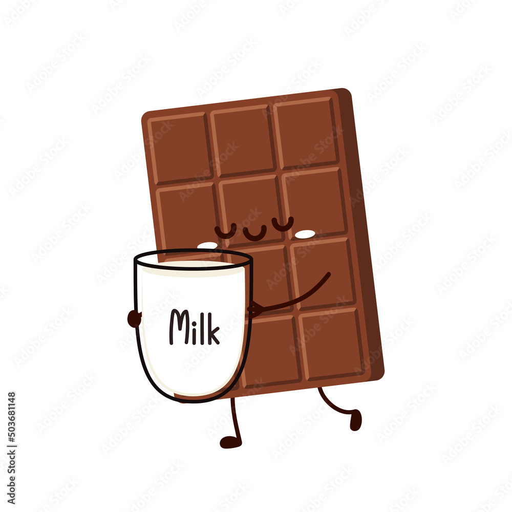 Cute and funny chocolate bar character. Chocolate mascot. Stock Vector ...