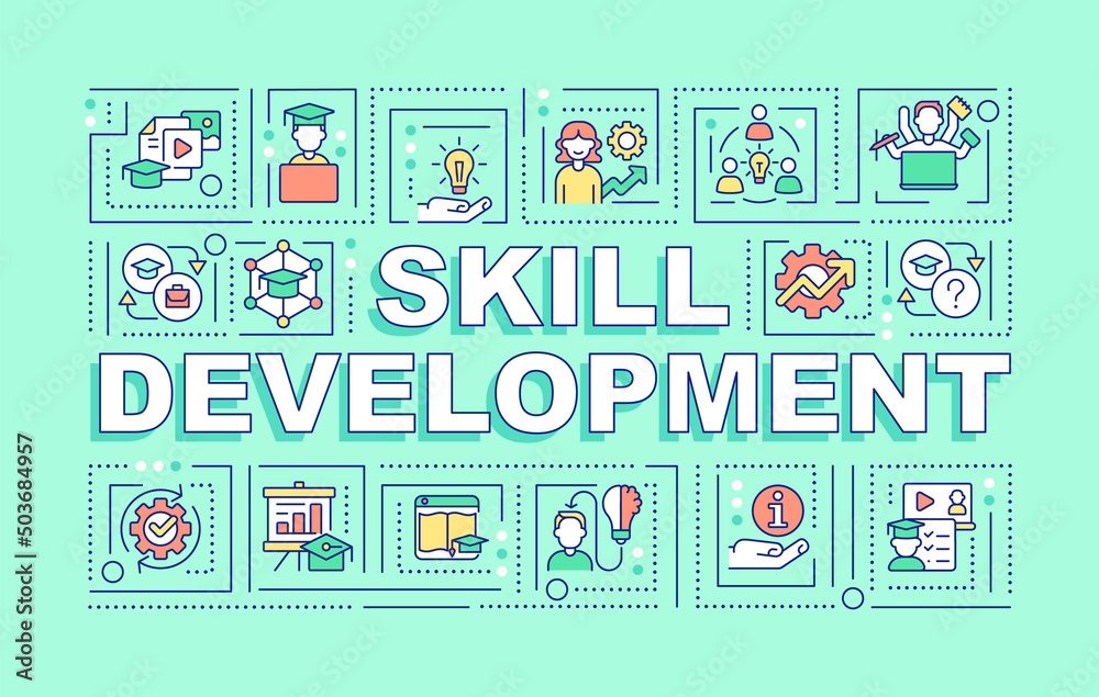 Skill development word concepts mint banner. Enhancing student ...