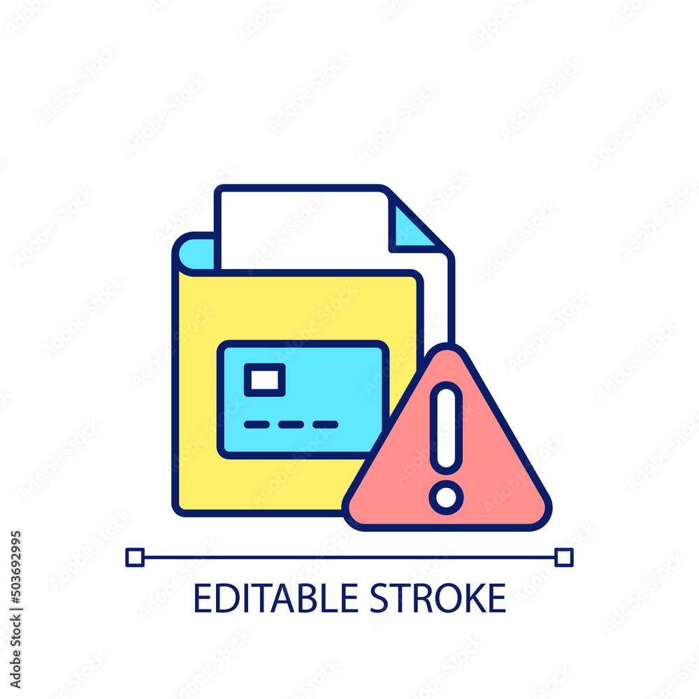 Electronic data issue RGB color icon. Personal and private information ...