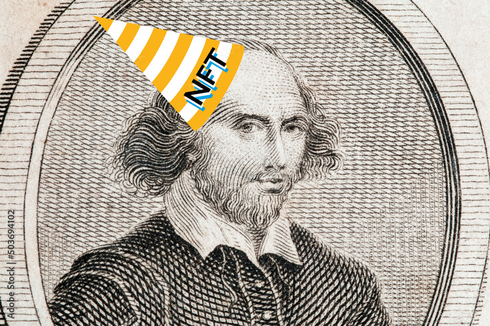 NFT Shakespeare party hat (photo of lithograph published in the 1800s ...