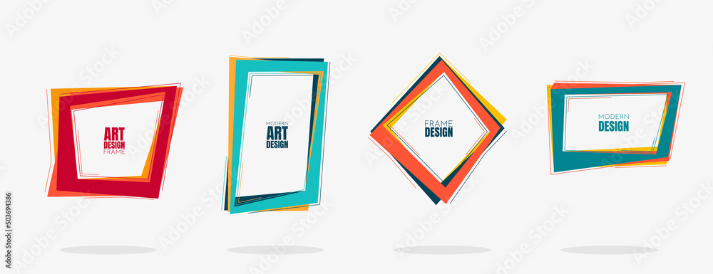 Vector illustration. Frame for text. Modern Art graphic. Dynamic ...