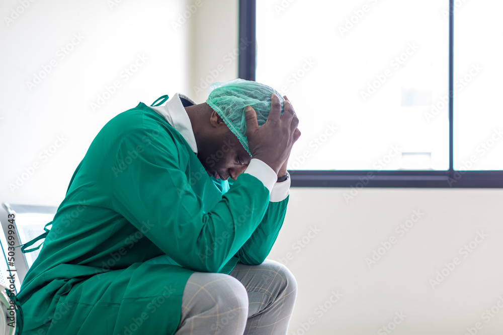 Doctor or Patients sitting on Chair have depression. Man patient in a ...