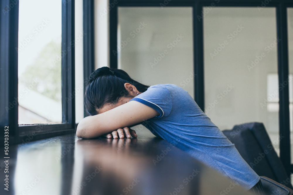 sad serious illness woman.depressed emotion panic attacks alone sick ...