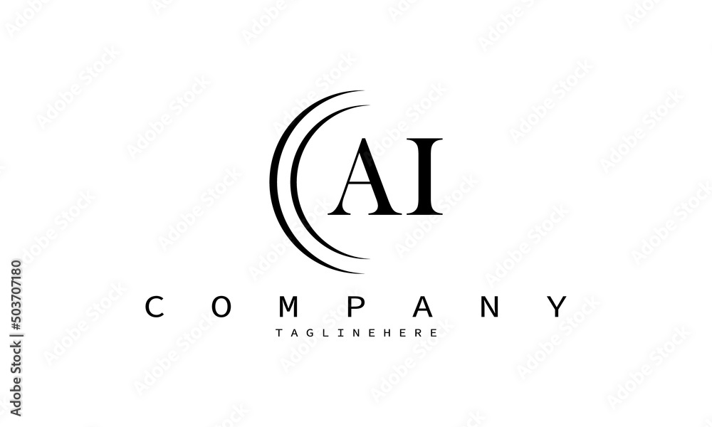 Creative letter AI logo design elements simple letter AI letter logo ...