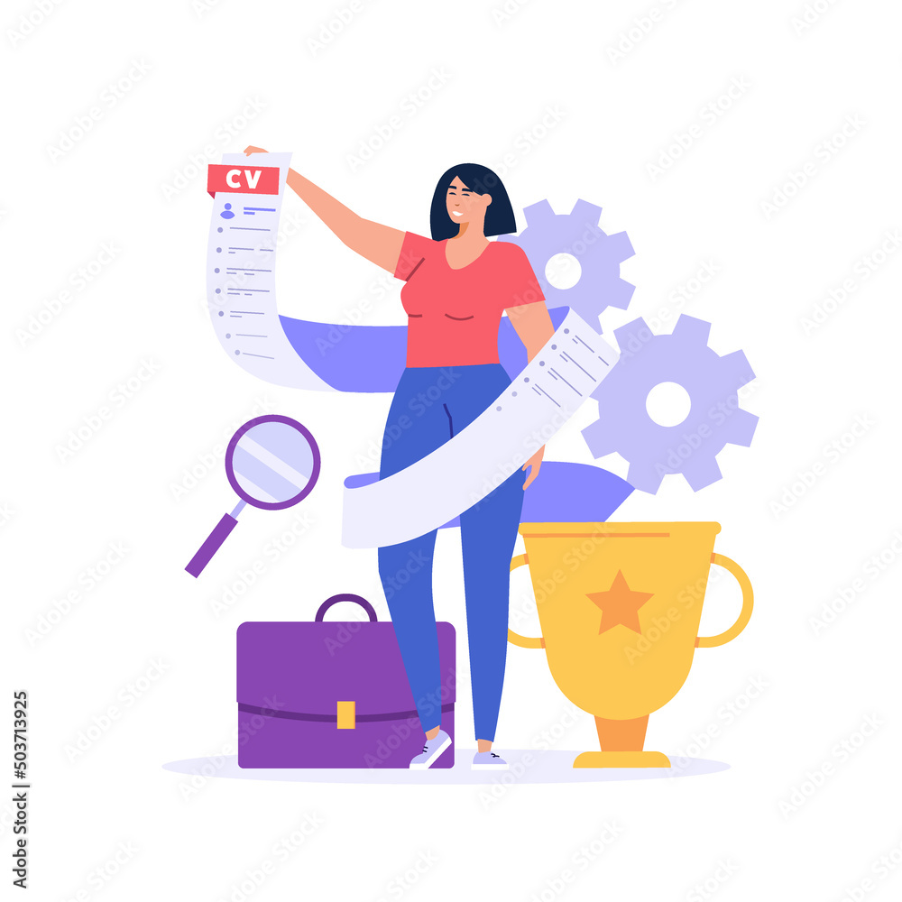 Concept of best employee, career success, work reward, search for job ...