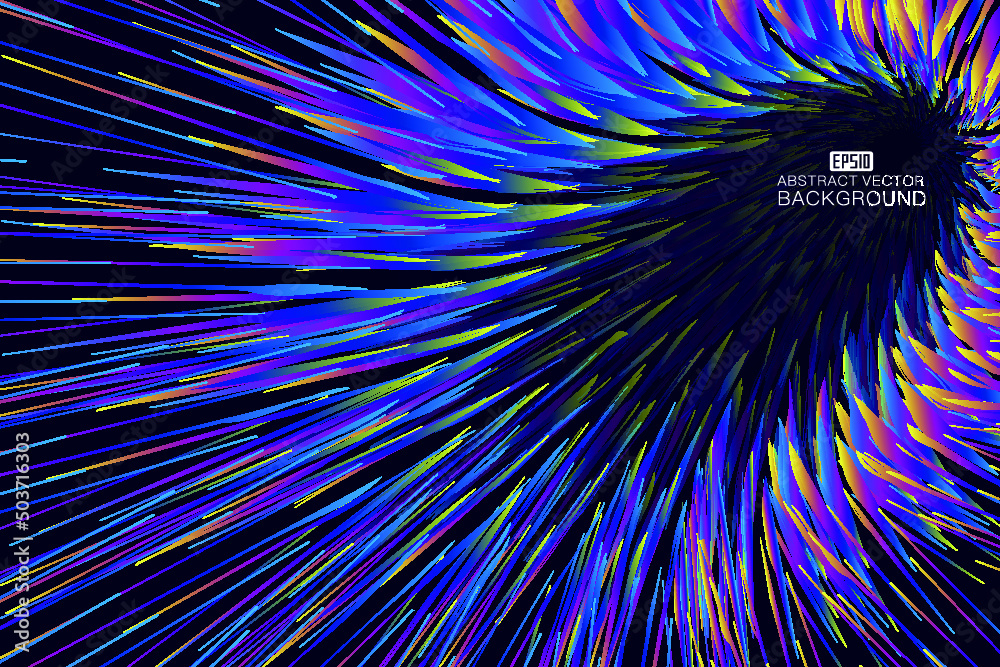 Colorful rays converge toward the center of the Internet technology ...