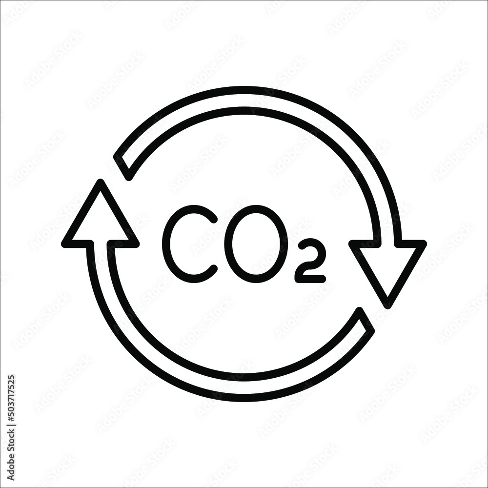 co2 emissions icon. carbon dioxide pollution. ecology and environment ...