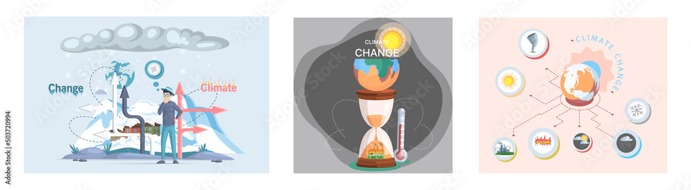 Global warming, climate change metaphor, natural disaster ...