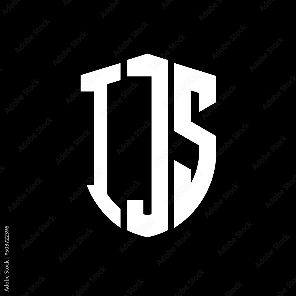 IJS letter logo design. IJS modern letter logo with black background ...