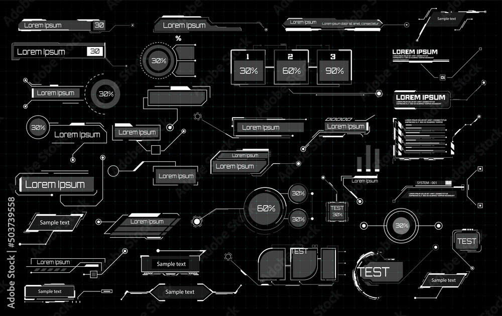 Digital callouts titles. A hud-style user interface element with a ...