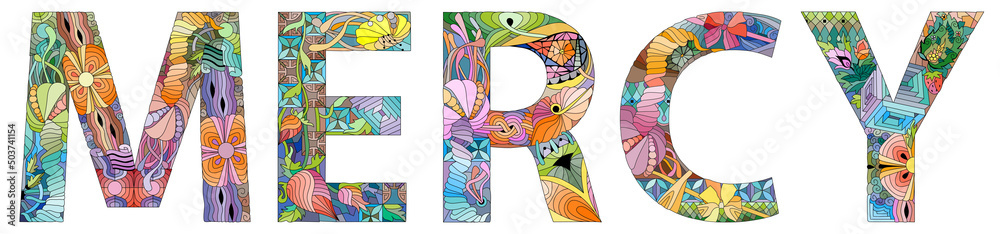 MERCY hand drawn modern design vector illustration. Stock Vector ...
