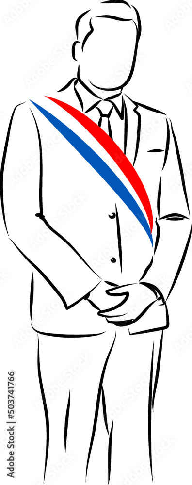 Homme ayant la fonction de maire d'une commune Stock Vector | Adobe Stock