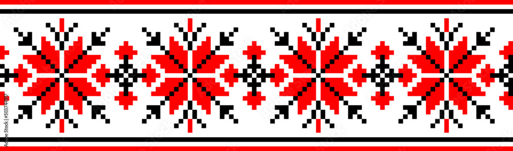 vector seamless pixel ethnic national slavic pattern isolated on white ...