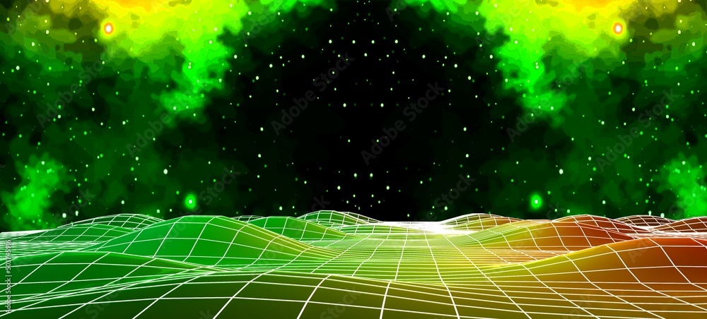 3840x2160. Retro futuristic 80s design. Car on a road, metaverse ...