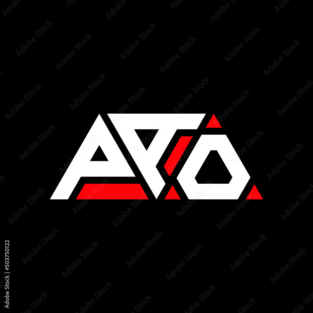 PAO triangle letter logo design with triangle shape. PAO triangle logo ...