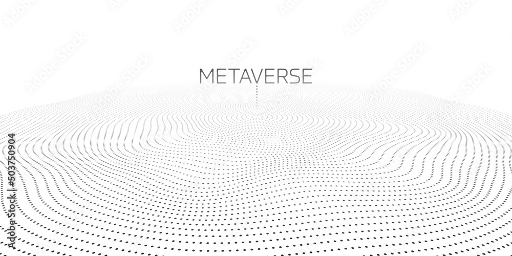 Metaverse world map globe black dots pattern wavy isolated on white ...