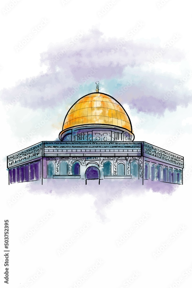 Jerusalem illustration ,drawing ,water color ,logo,symbol. Stock ...