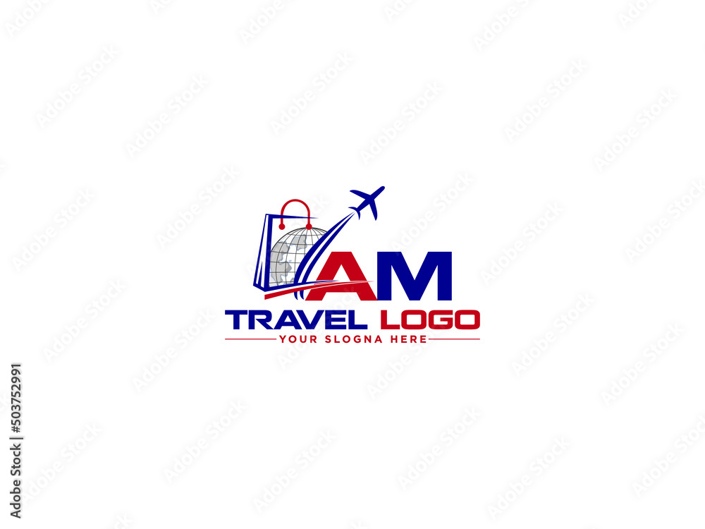 Colorful AM Logo Icon, Letter Am am Logo Image Vector For Travel Agency ...
