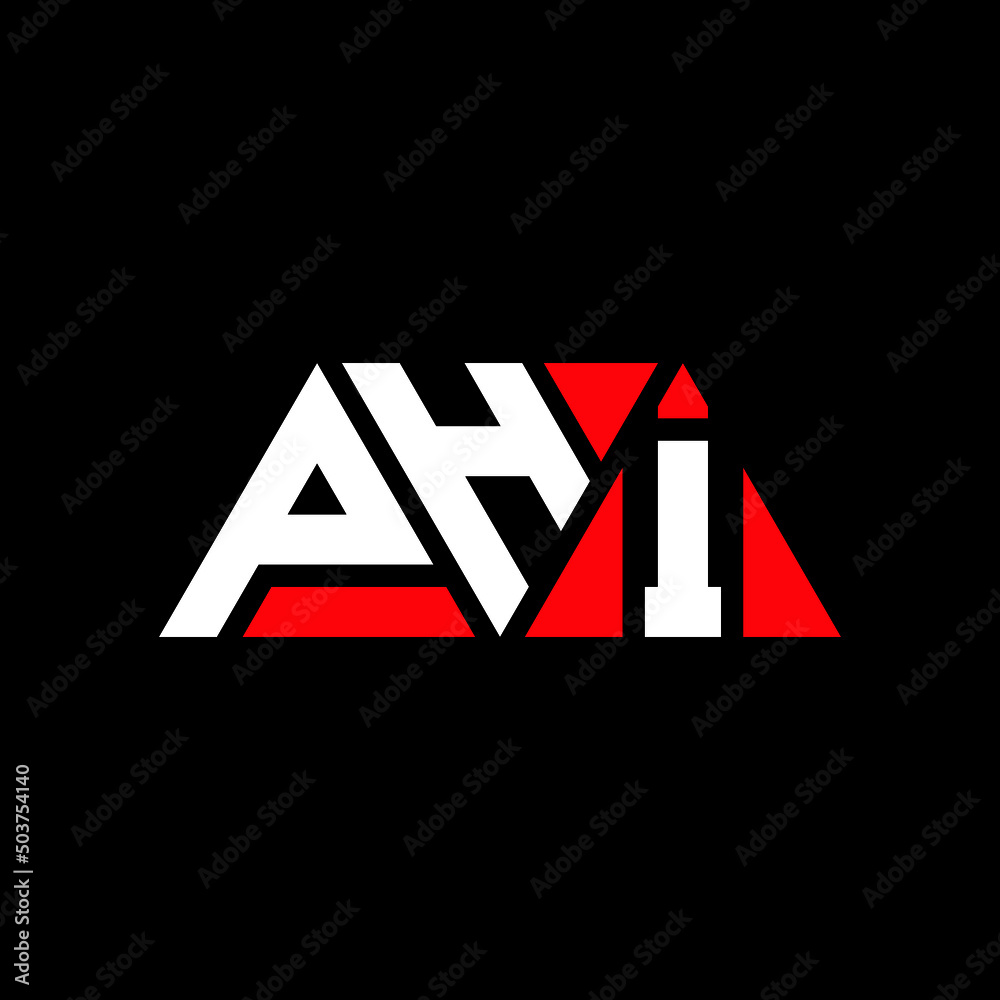 PHI triangle letter logo design with triangle shape. PHI triangle logo ...