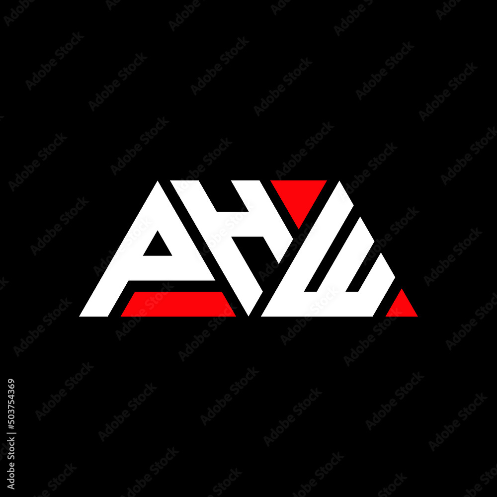 PHW triangle letter logo design with triangle shape. PHW triangle logo ...