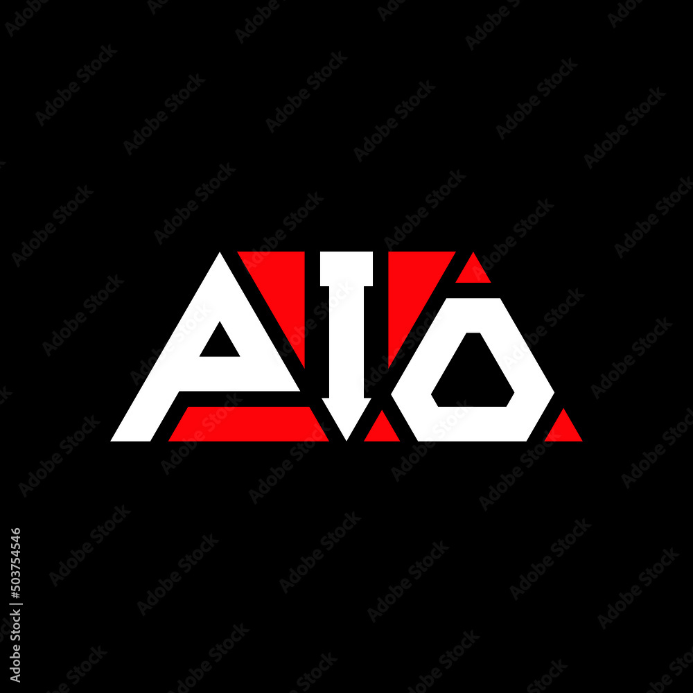 PIO triangle letter logo design with triangle shape. PIO triangle logo ...