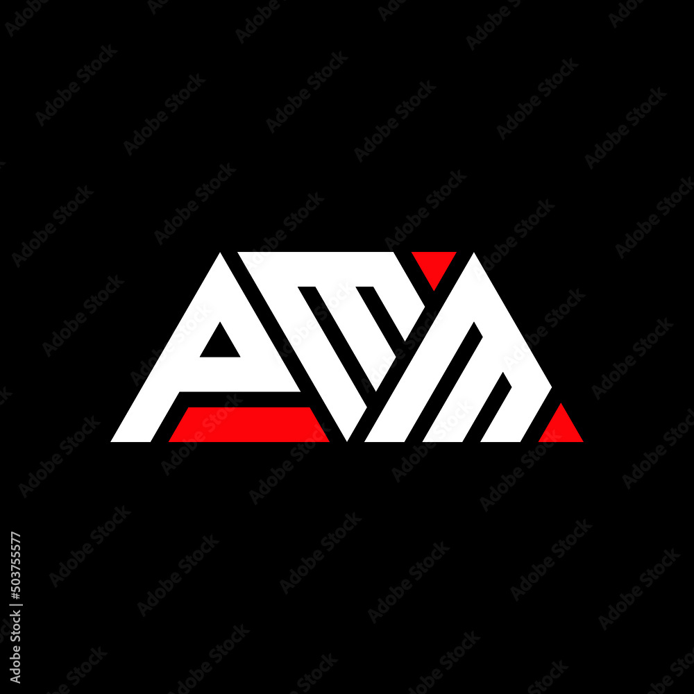 PMM triangle letter logo design with triangle shape. PMM triangle logo ...