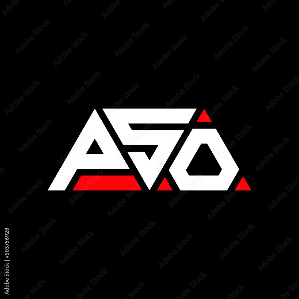 PSO triangle letter logo design with triangle shape. PSO triangle logo ...