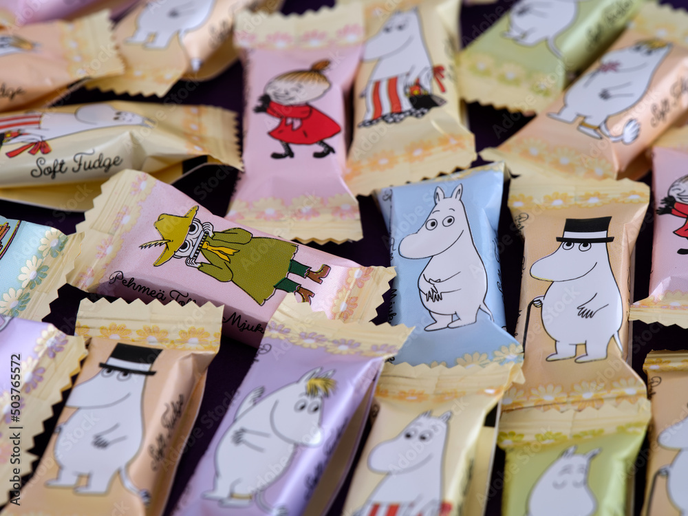 Tambov, Russian Federation - April 27, 2022 Close-up of Moomin Soft ...