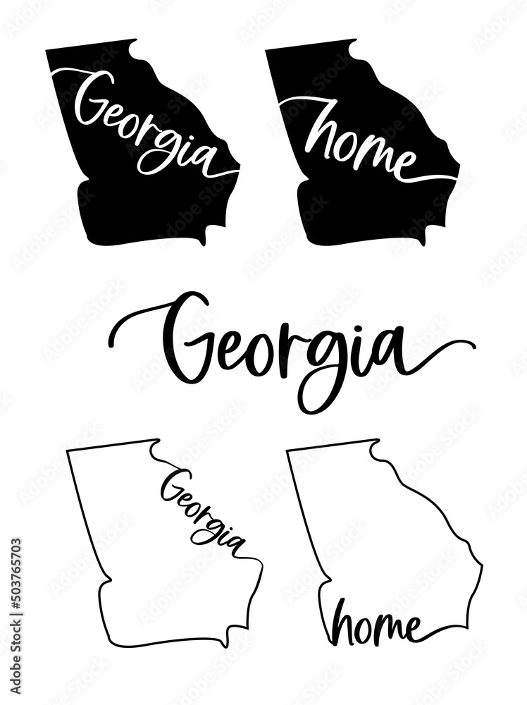 Stylized map of the U.S. state of Georgia vector illustration Stock ...