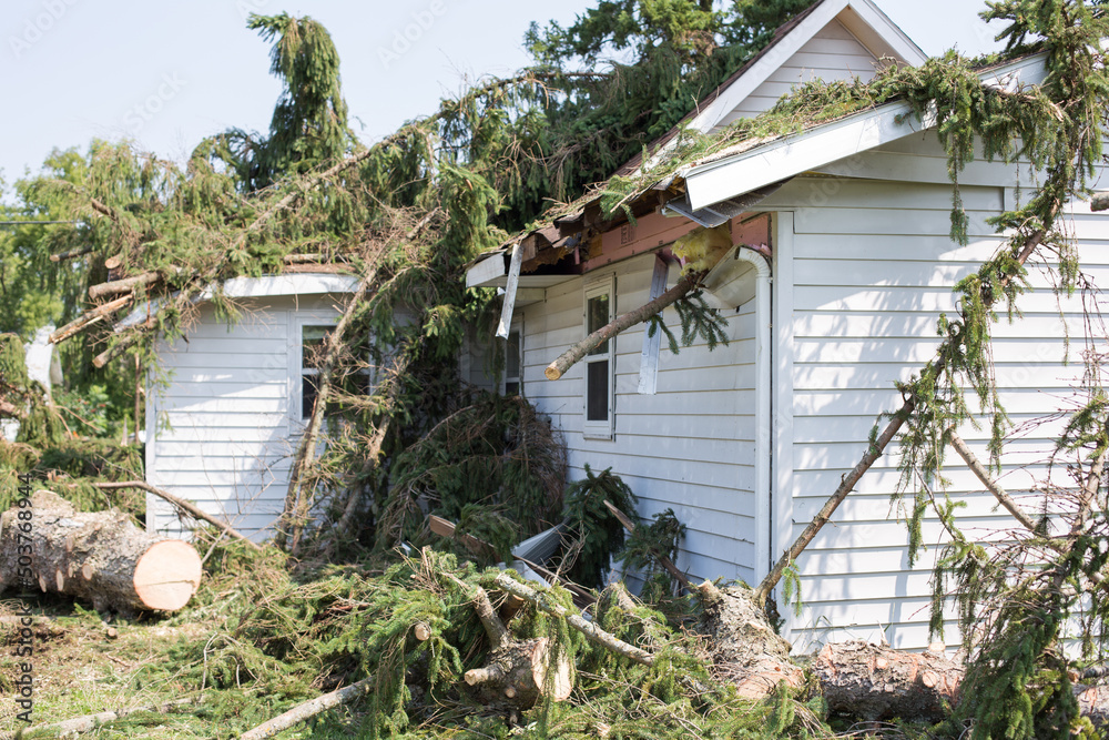 Fotografia do Stock: Home storm damage. insurance storm. Storm damage ...