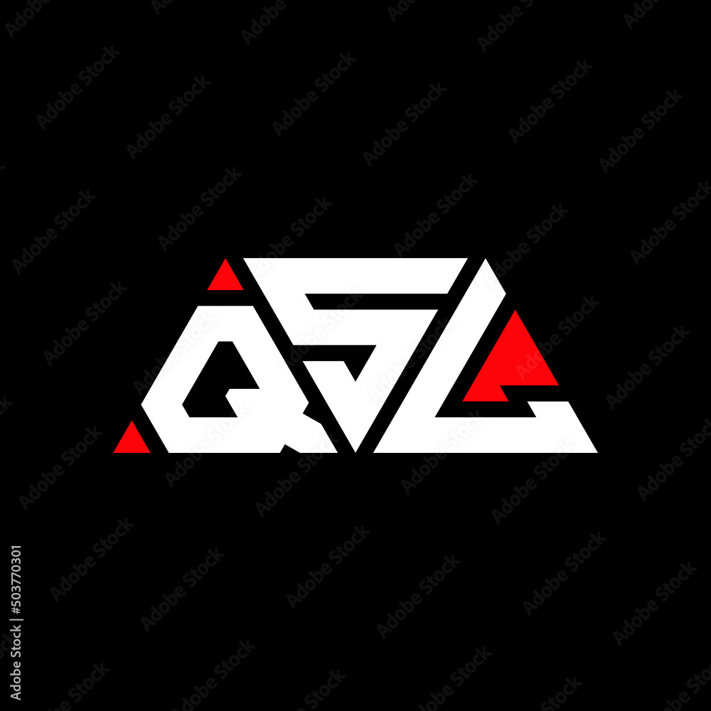 QSL triangle letter logo design with triangle shape. QSL triangle logo ...