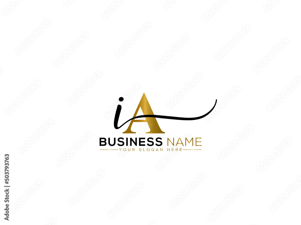 Minimalist IA Logo Icon, Signature Ia ai Letter Logo Design For Your ...