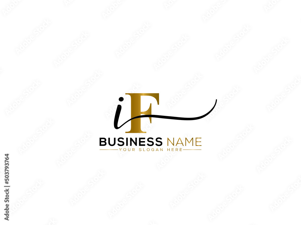 Minimalist IF Logo Icon, Signature If fi Letter Logo Design For Your ...