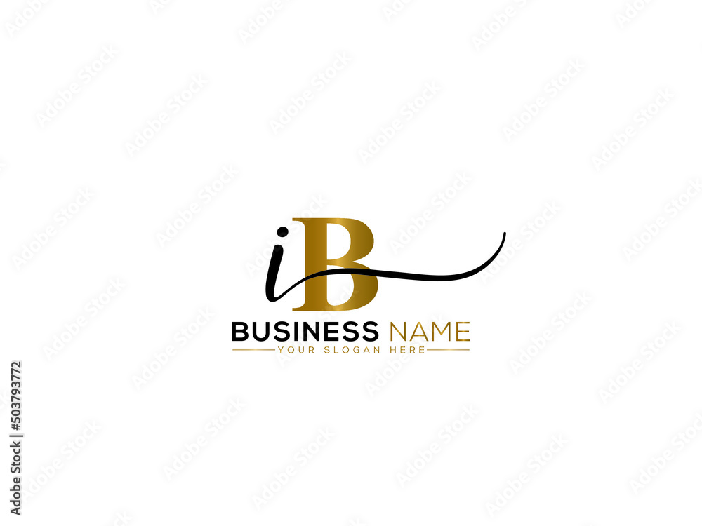 Minimalist IB Logo Icon, Signature Ib bi Letter Logo Design For Your ...