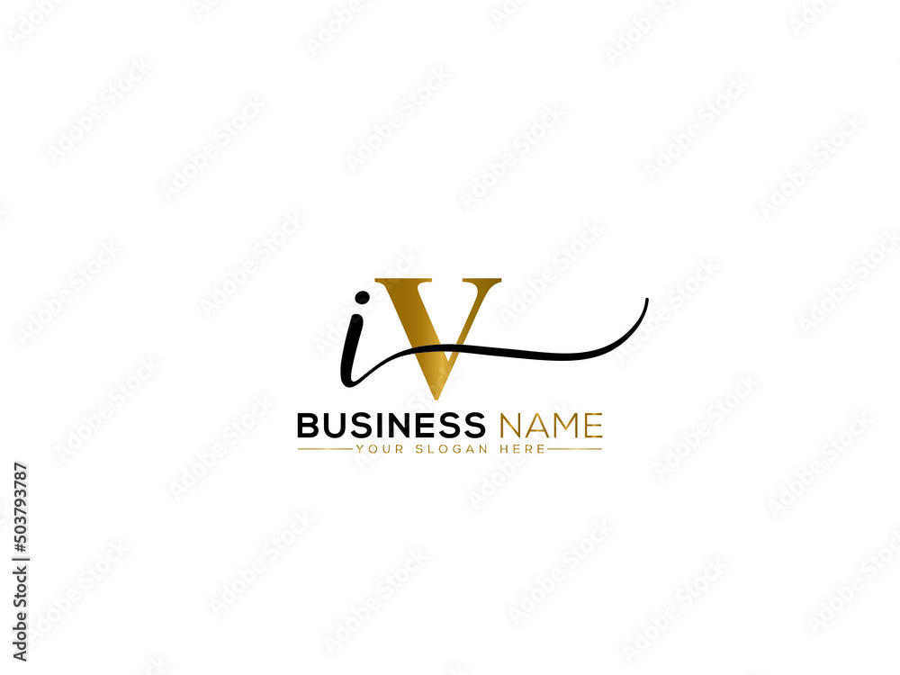 Minimalist IV Logo Icon, Signature Iv vi Letter Logo Design For Your ...