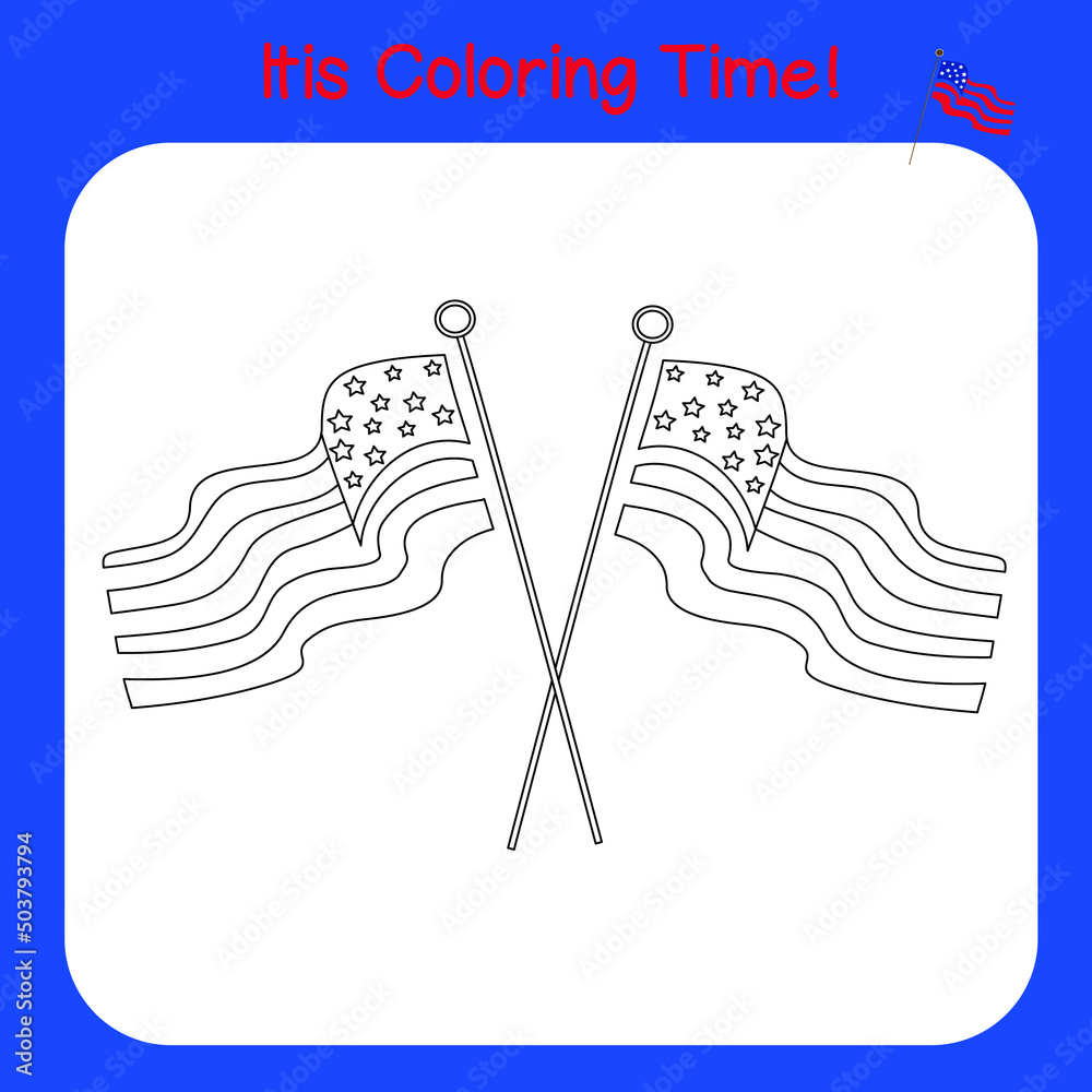 It’s coloring time worksheet. Colouring book with 4th July theme ...