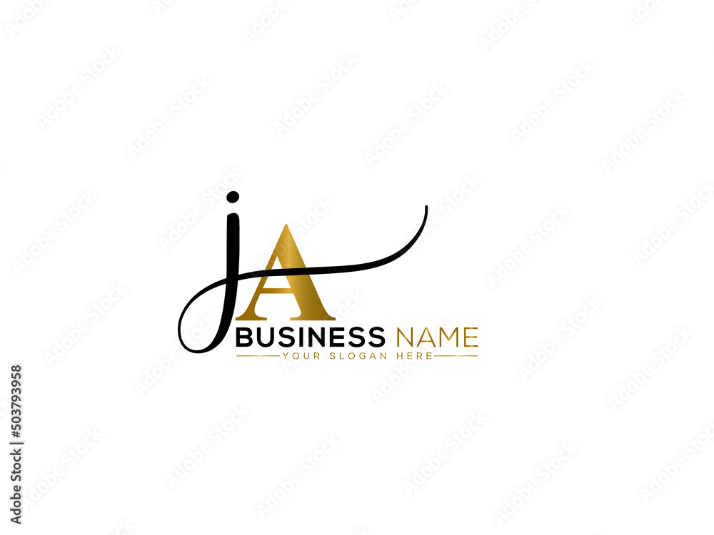 Signature JA Luxury Logo, Letter Ja aj Signature Logo Icon Vector Image ...