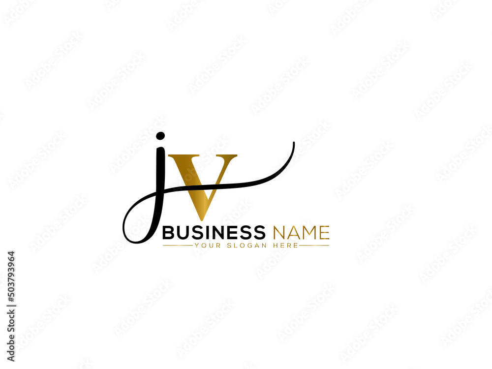 Signature JV Luxury Logo, Letter Jv vj Signature Logo Icon Vector Image ...
