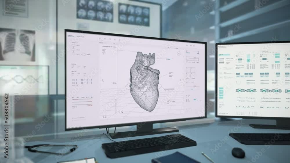 Vídeo do Stock: 3d Printer Medical Fabrication Tech Used To Form Heart ...