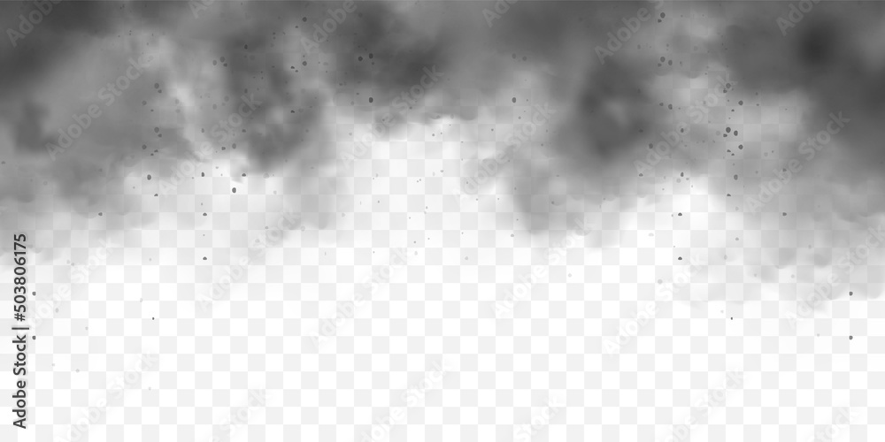 Stockvector Black realistic smoke, dust clouds. Dirty polluted smog or ...