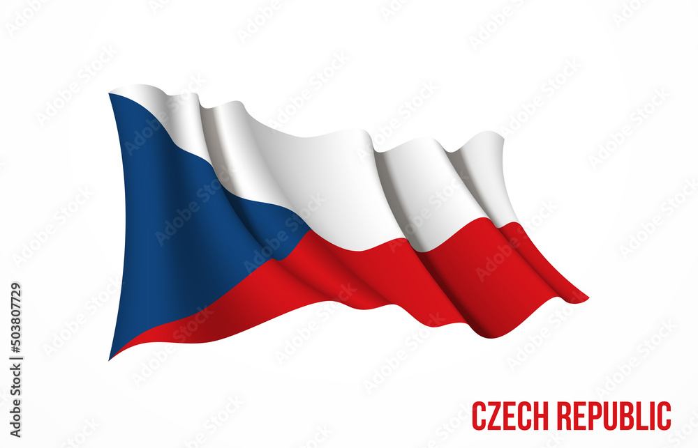 Czechia flag state symbol isolated on background national banner ...