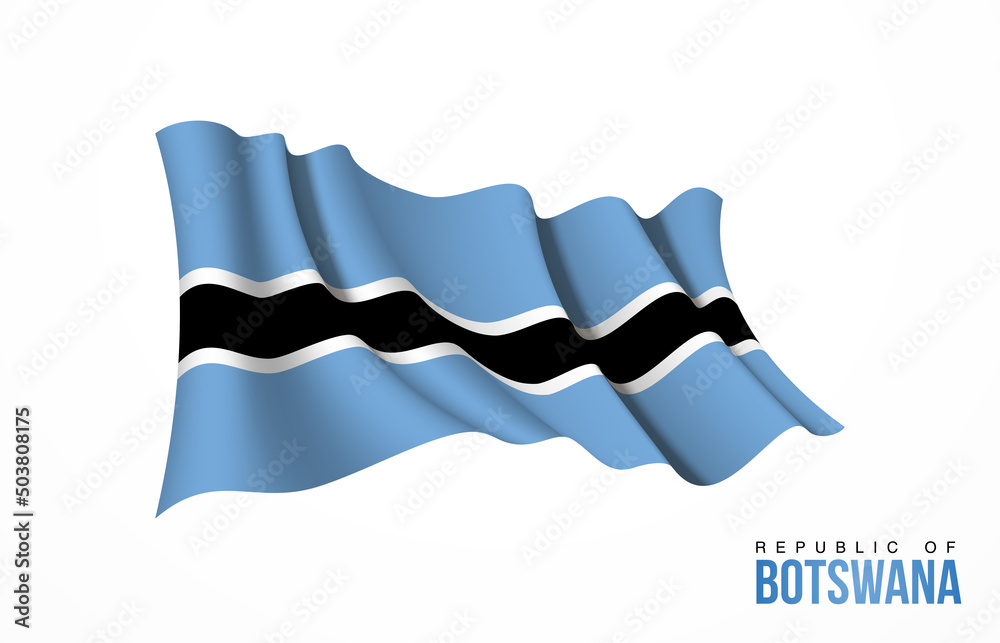 Botswana flag state symbol isolated on background national banner ...