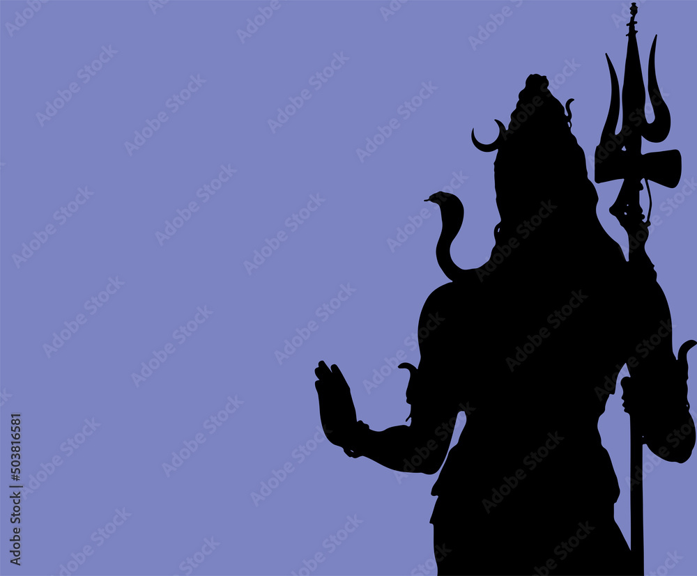 Sketch of Lord Shiva outline and silhouette editable illustration Stock ...