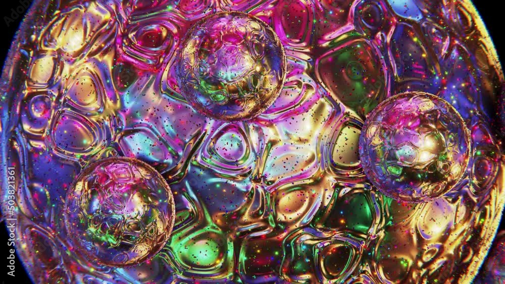 Realistic satisfying looping 3D animation of the colorful textured ...